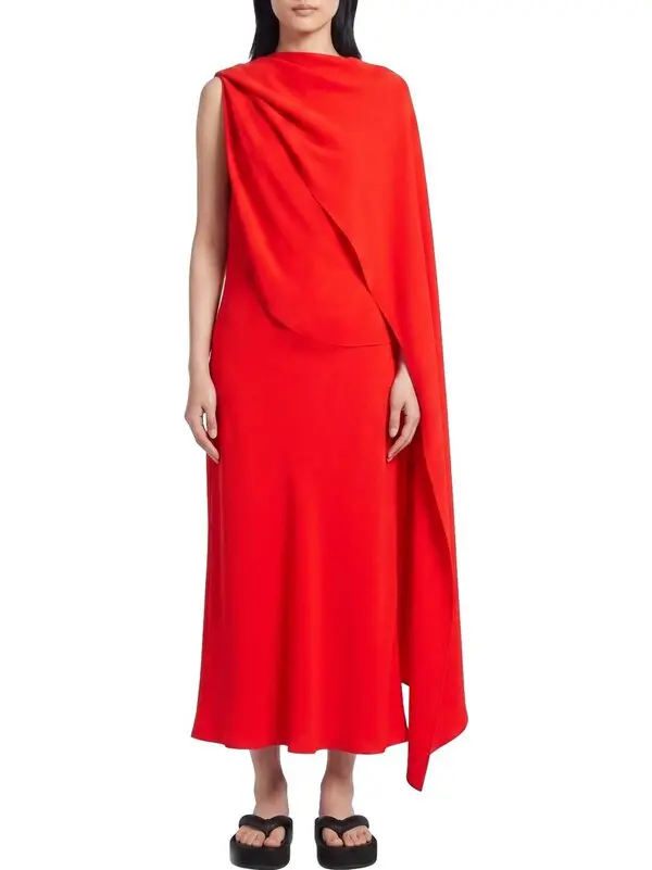 Balenciaga Cape Dress - Red