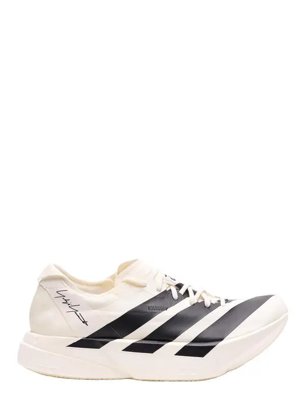 Y3 Sneakers With Black Stripe Detailing - White