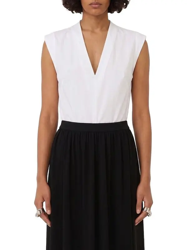 Patrizia Pepe Sleeveless V-neck Top - White