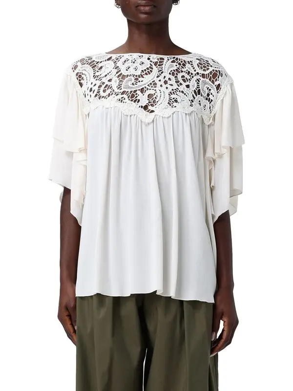 ANIYE BY Lace Detailed Ruffled Blouse - White