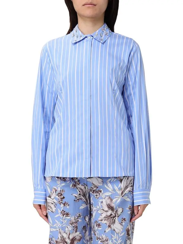 Liu Jo Embellished Collar Shirt - Sky Blue