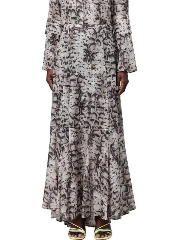 Pinko Printed Maxi Skirt - Beige