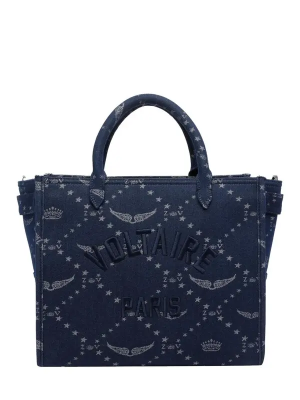 Zadig&Voltaire Monogrammed Denim Tote Bag - Blue