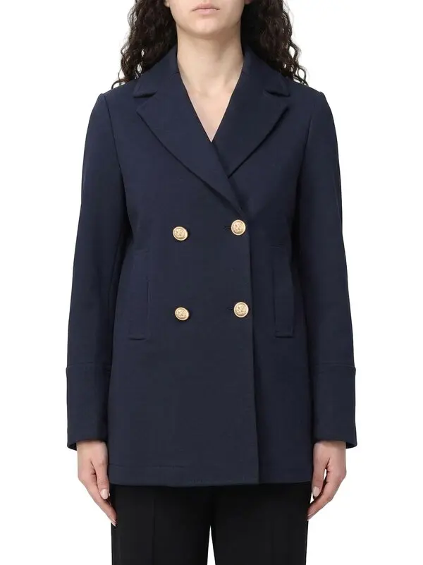 CIRCOLO 1901 Double-breasted Cotton Coat - Blue
