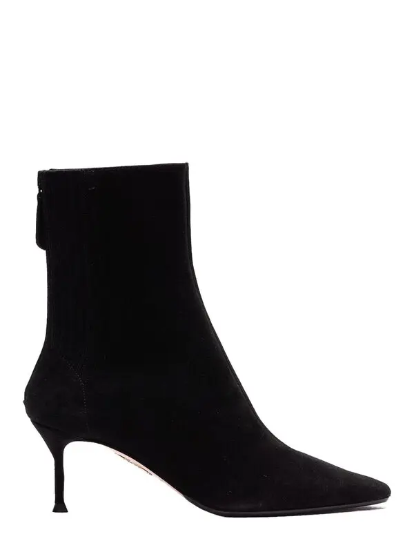 AQUAZZURA Suede Sock Boots - Black