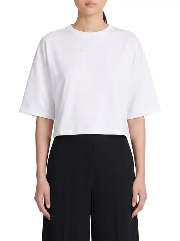 Balmain Cropped T-shirt - White