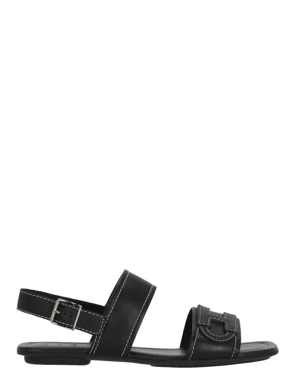 Hogan H685 Leather Slingback Sandals - Black