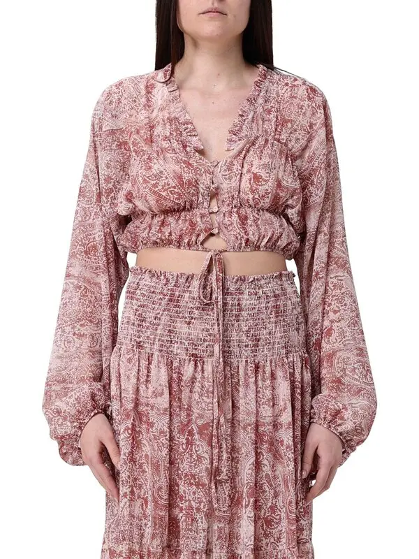 ANIYE BY Cropped Paisley Print Blouse - Red