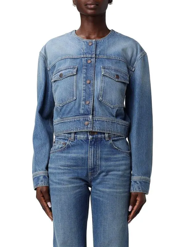 Chloé Cropped Denim Jacket - Blue