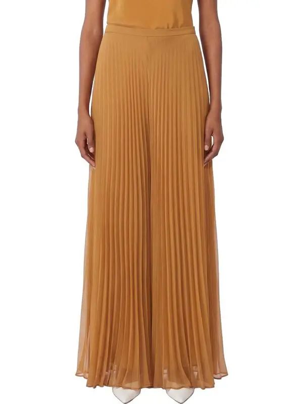 Max Mara Wide Leg Pleated Trousers - Brown