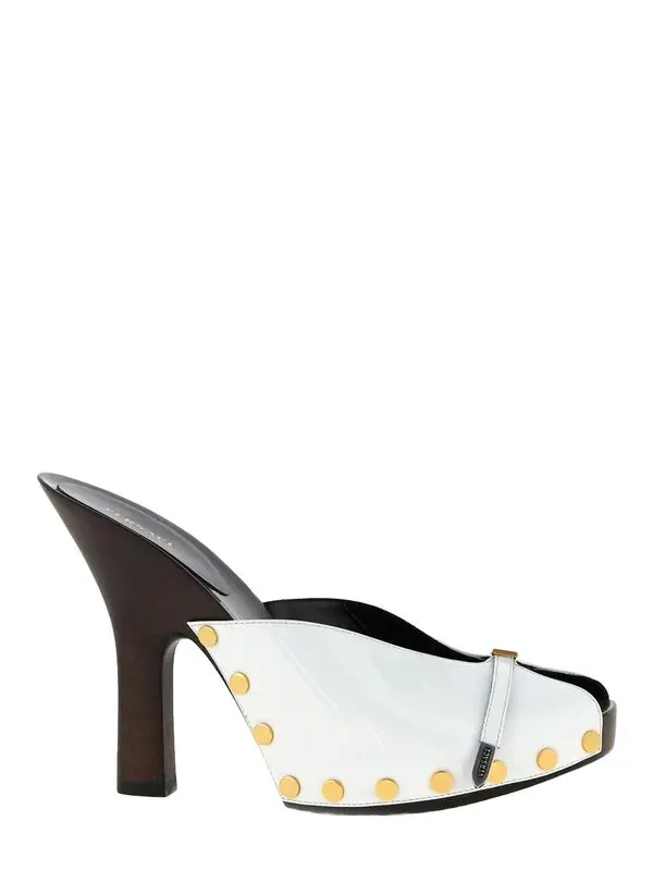 Versace Heeled Clog Sandals - White