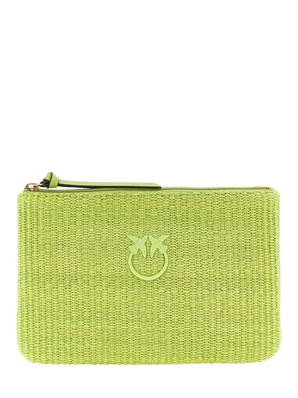 Pinko Woven Clutch Bag - Green
