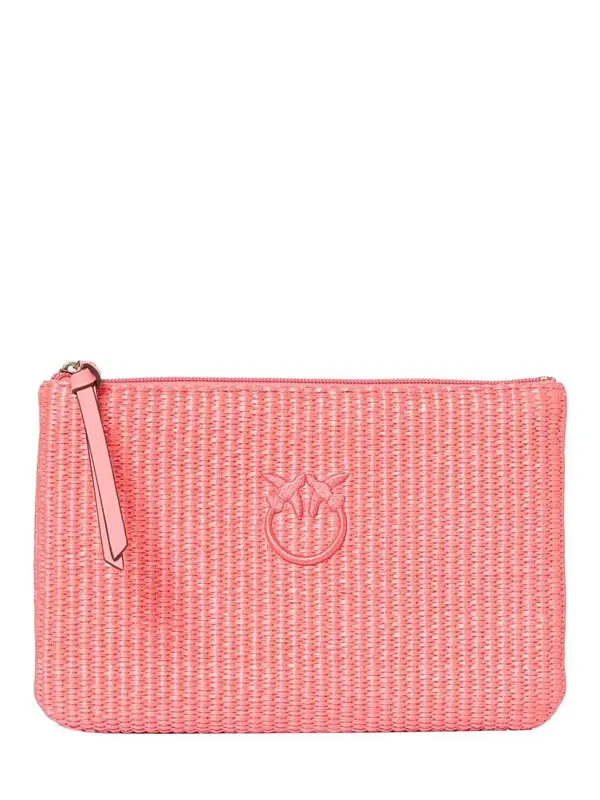 Pinko Woven Clutch Bag - Pink