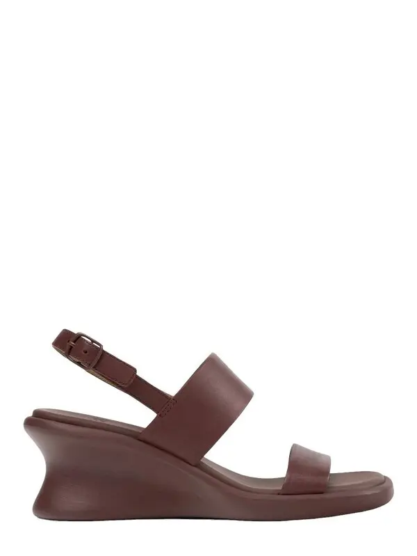Camper Heeled Wedge Sandals - Burgundy