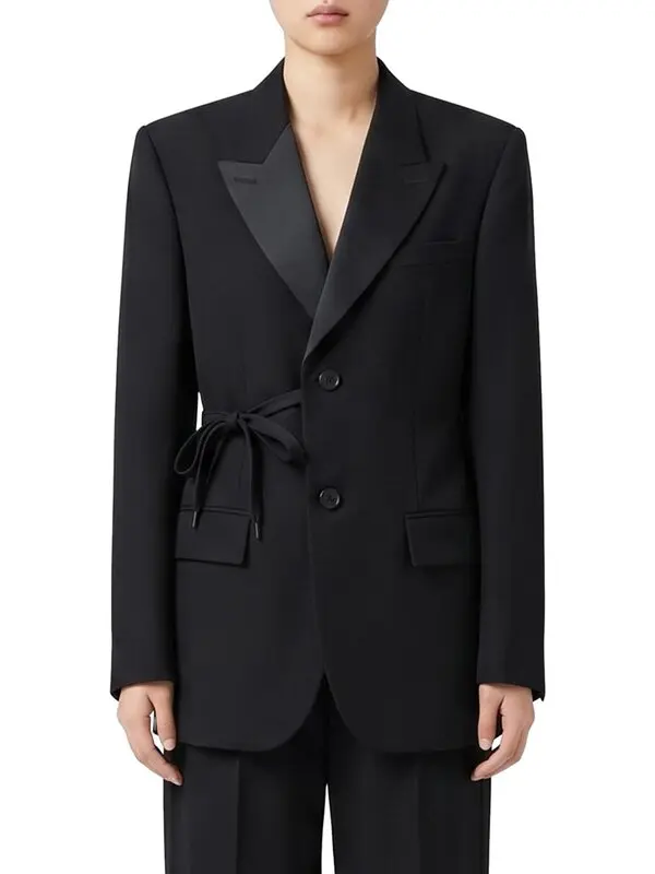 Balenciaga Tie Detailed Jacket - Black