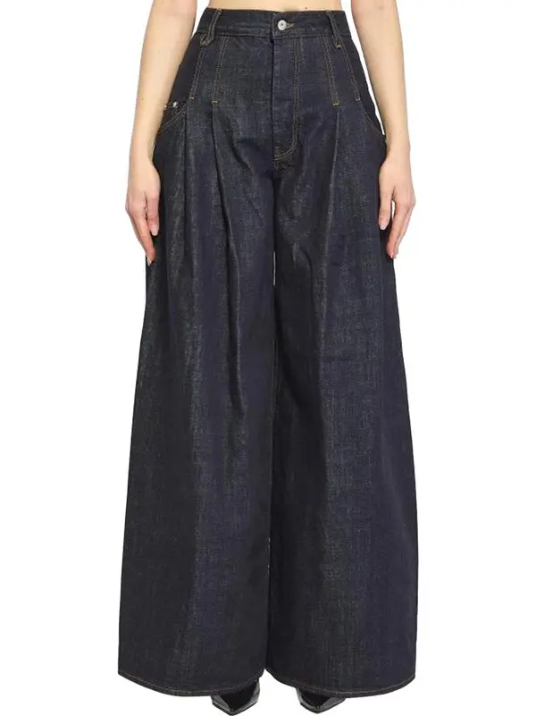 Jacquemus High Rise Wide Leg Jeans - Blue