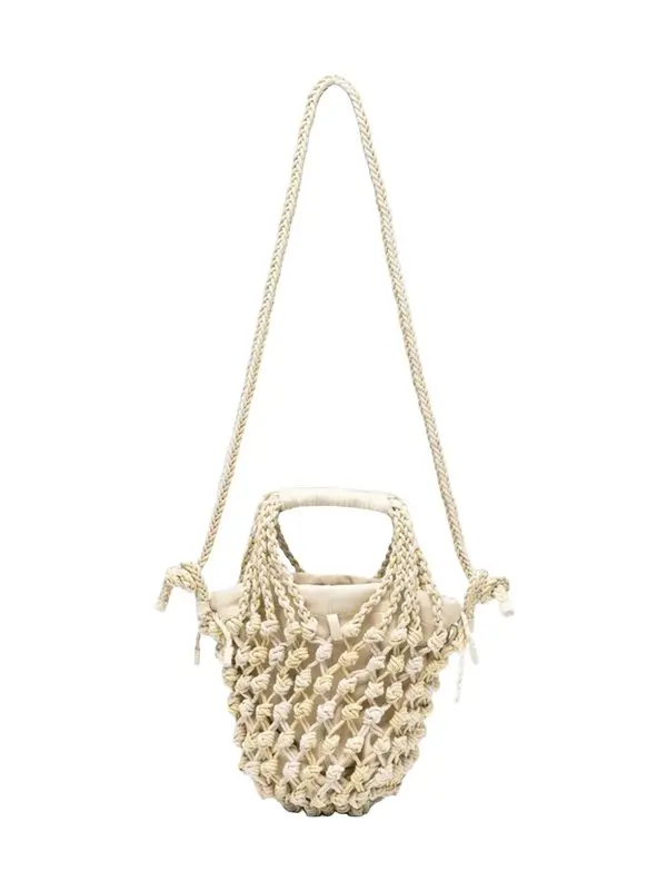 ALYSI Woven Handbag - White