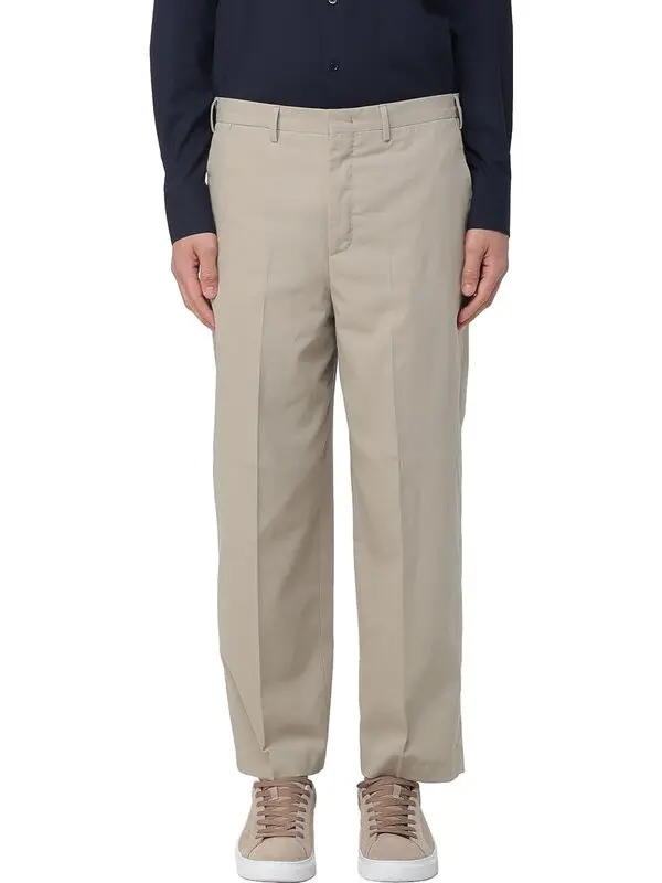 PT TORINO Cotton And Linen Wide-leg Trousers - Beige