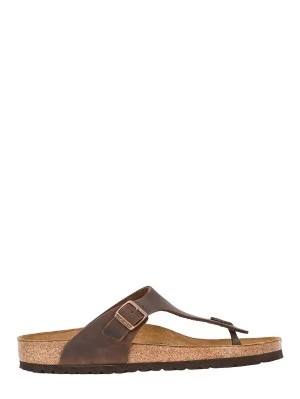 BIRKENSTOCK Gizeh Oiled Leather Thong Sandals - Brown