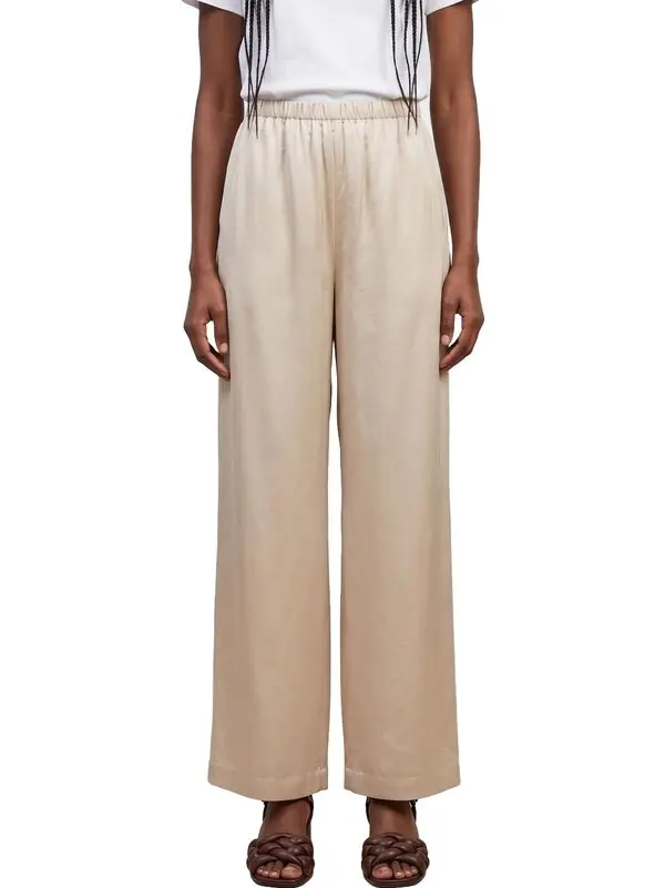 Max Mara Palazzo Linen Blend Trousers - Beige