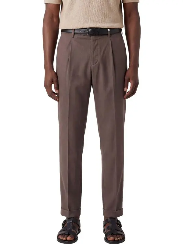 MYTHS Tailored Pleated Trousers - Dark