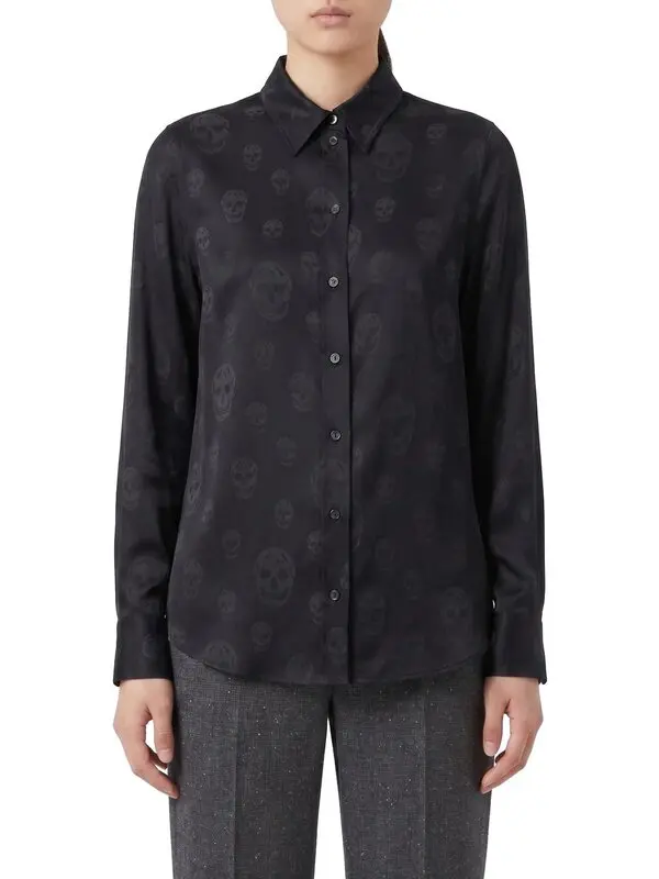 Alexander McQueen Skull Print Shirt - Black