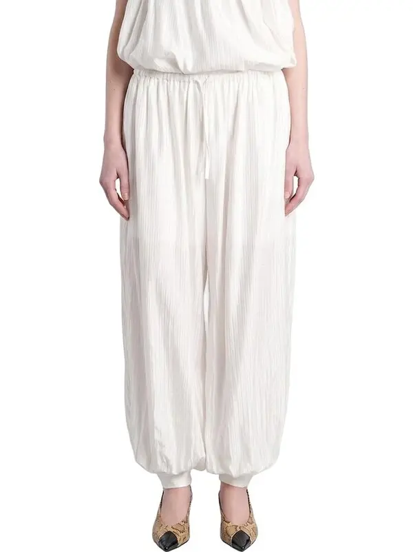 ROTATE BY BIRGER CHRISTENSEN Textured Drawstring Pants - White