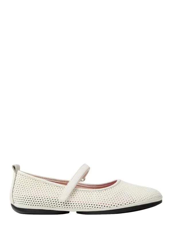 Camper Ballet Flats With Hook-and-loop Closure - White