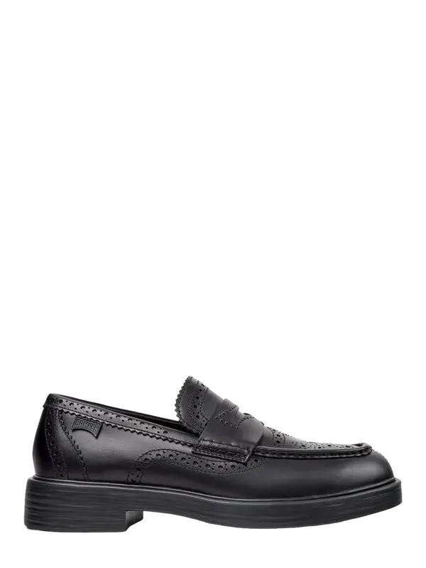 Camper Leather Brogue Loafers - Black