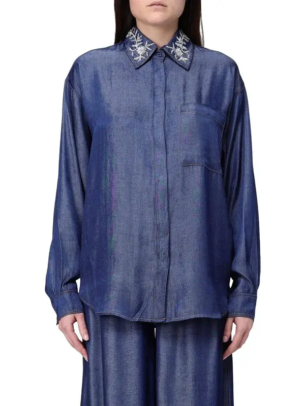 Liu Jo Embellished Collar Shirt - Denim