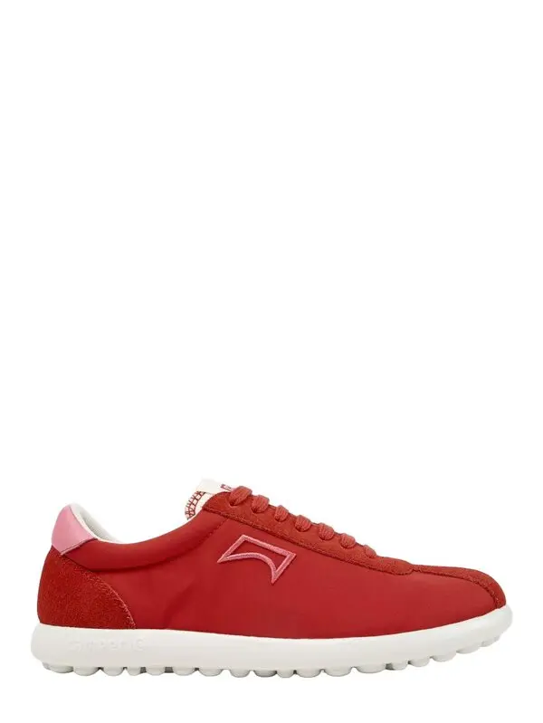 Camper Pelotas Xlf Recycled Polyester And Suede Lace-up Sneakers - Red