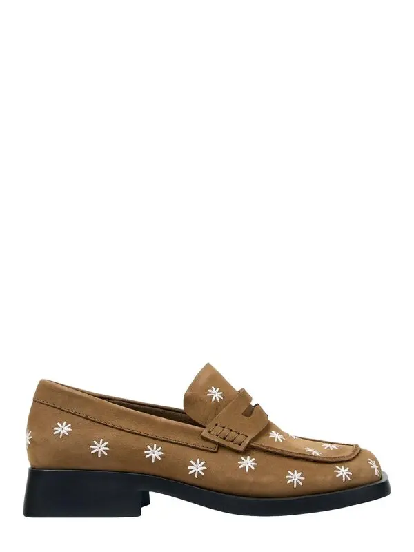 Camper Embroidered Loafers - Brown