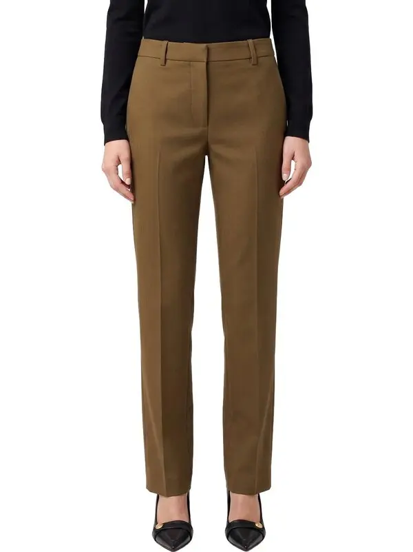 Burberry Slim Fit Wool Trousers - Brown