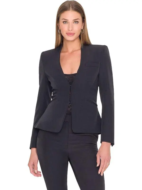 Generation Love Sebas Peplum Crepe Jacket - Black