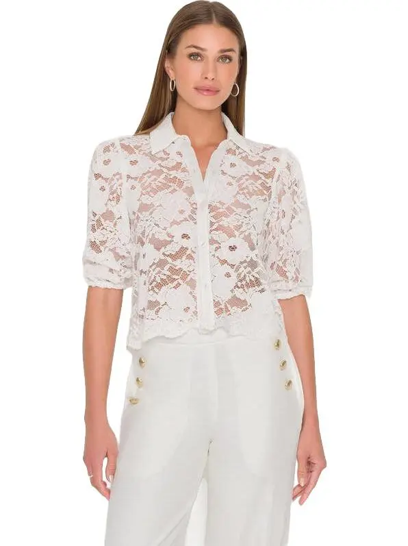 Generation Love Mesh Lace Shirt - White