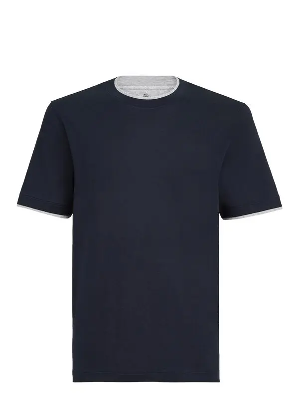 Brunello Cucinelli Lightweight Jersey T-shirt - Cobalt