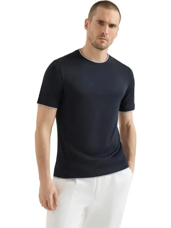 Brunello Cucinelli Lightweight Jersey T-shirt - Cobalt