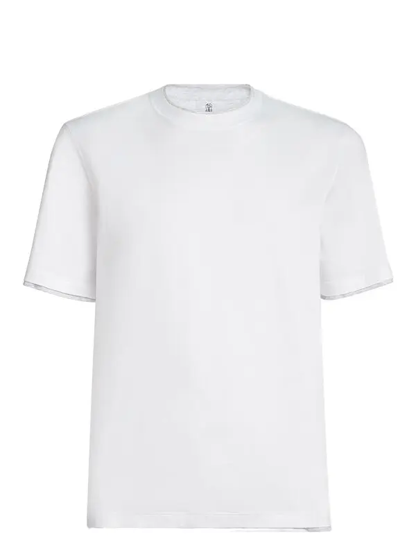 Brunello Cucinelli T-shirt With Faux-layering - White