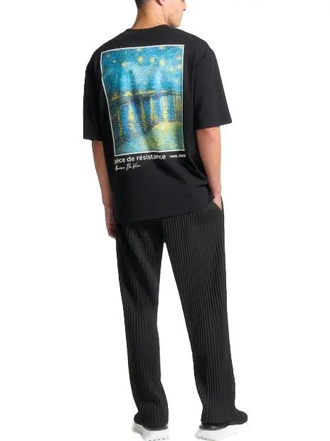 Manière De Voir Piece De Resistancevan Gogh Cotton T-shirt - Black