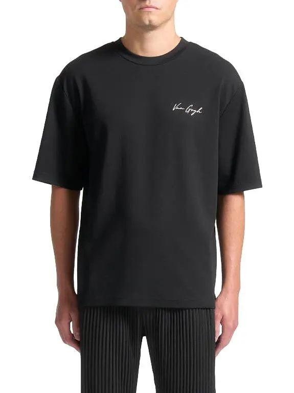 Manière De Voir Piece De Resistancevan Gogh Cotton T-shirt - Black