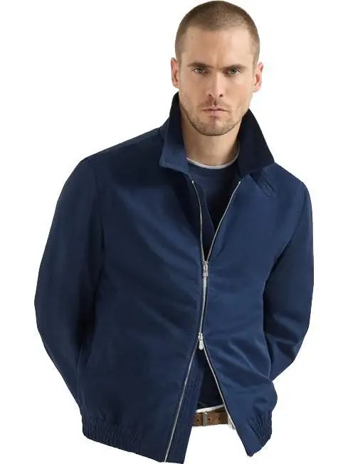 Brunello Cucinelli Microfiber Outerwear Jacket - Blue