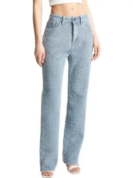 Manière De Voir Sara Boucle Straight Leg Jeans - Light Blue