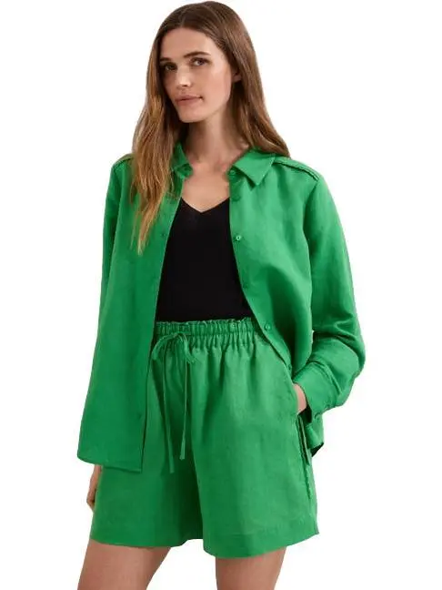 PHASE EIGHT Sloane Linen Shirt - Green