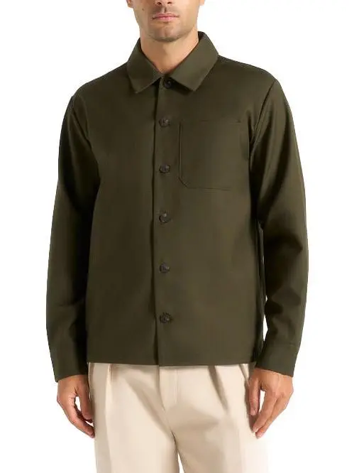 Manière De Voir Valentin Classic Long Sleeve Shirt - Olive