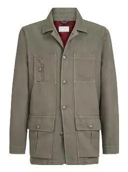 Brunello Cucinelli Cotton And Linen Shirt Jacket - Military