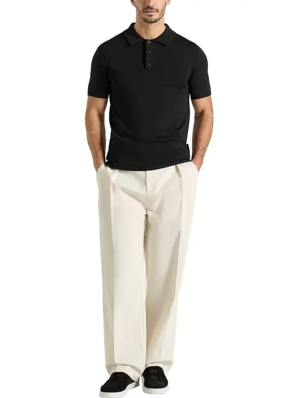 Manière De Voir Bryn Luxe Knitted Polo Top - Black