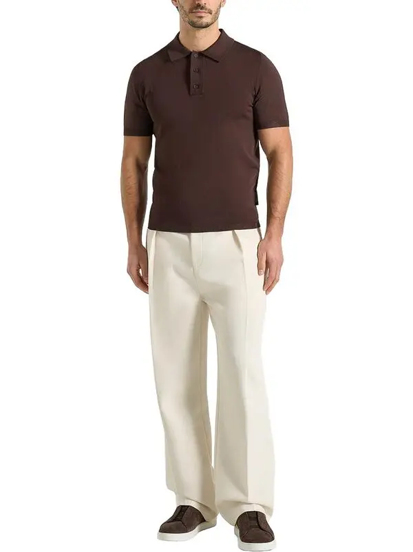Manière De Voir Bryn Luxe Knitted Polo Top - Brown