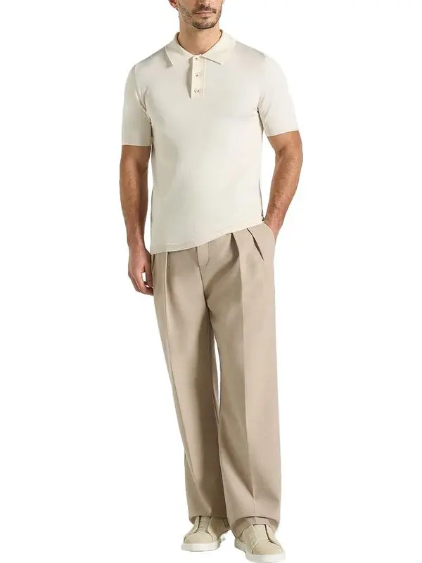 Manière De Voir Bryn Luxe Knitted Polo Top - Cream