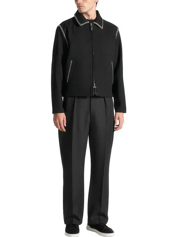Manière De Voir Alex Whipstitch Twill Boxy Jacket - Black