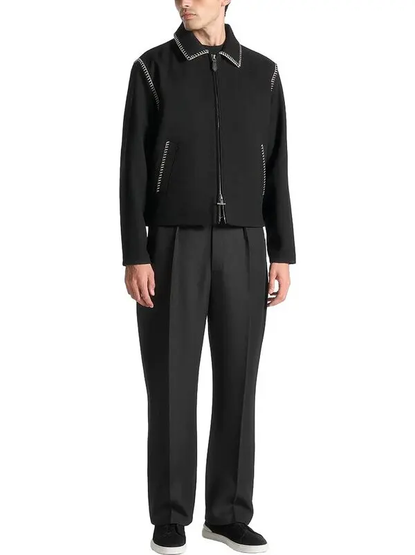 Manière De Voir Alex Whipstitch Twill Boxy Jacket - Black